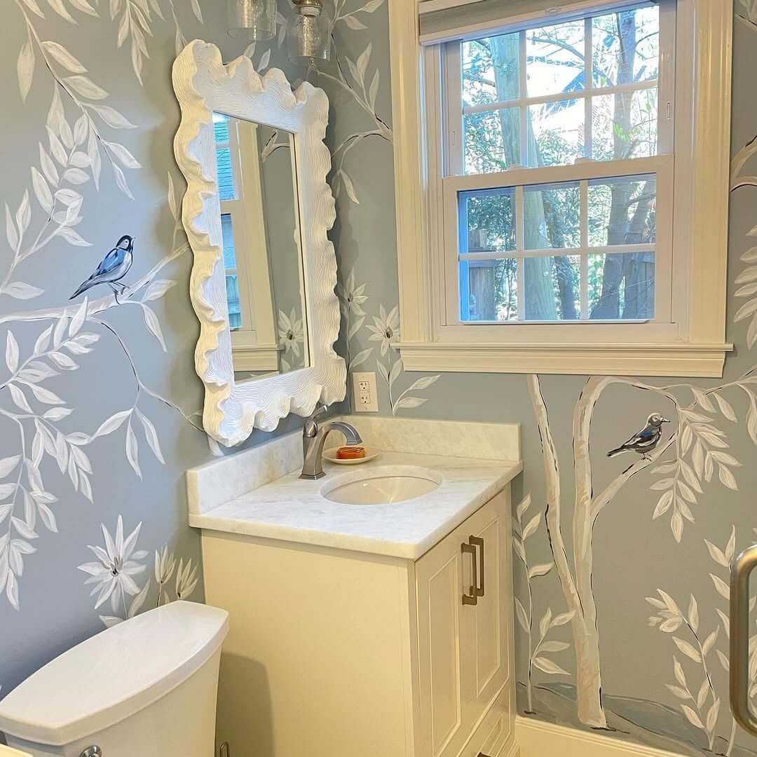 31 Hand Painted Bathroom Designs Interior Designers Love For 2025 ...